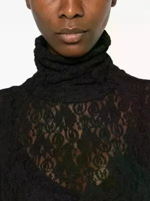 Dixie Floral Lace Roll-neck Top