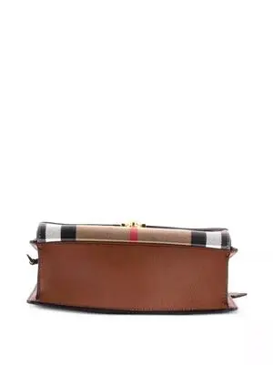 Burberry Macken Leather And House Check Canvas Small Cross Body Bag - Brown