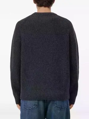 Closed Ribbed-knit Raglan-sleeve Sweater