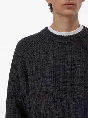 Closed Ribbed-knit Raglan-sleeve Sweater