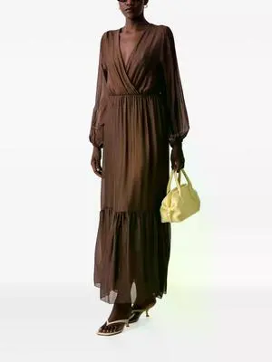 VICOLO Wrap Tiered Maxi Dress