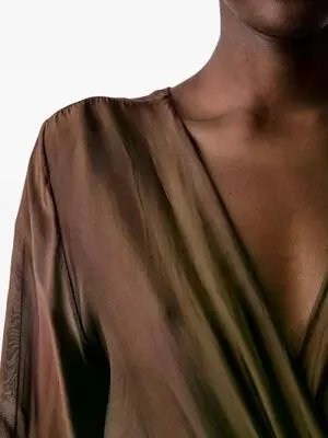 VICOLO Wrap Tiered Maxi Dress