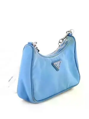 Prada Re-edition Tessuto Mini Hobo Shoulder Bag - Blue