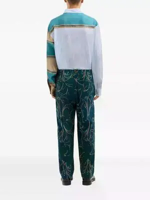 PIERRE-LOUIS MASCIA Dylan Botanical-pattern Wide-leg Trousers
