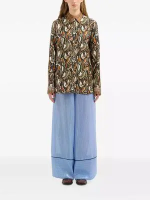 PIERRE-LOUIS MASCIA Abstract-print Silk Shirt