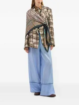 PIERRE-LOUIS MASCIA Abstract-print Silk Shirt