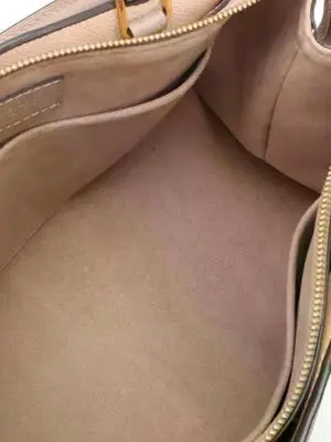 LOUIS VUITTON 2021-2026 Bicolor Monogram Empreinte Giant Petit Palais Satchel - Brown