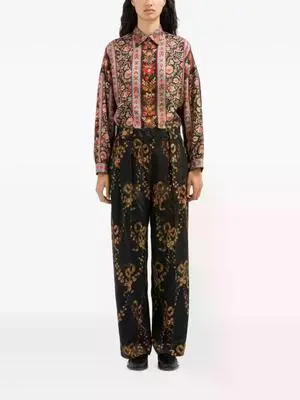PIERRE-LOUIS MASCIA Beatex Floral-print High-waisted Trousers