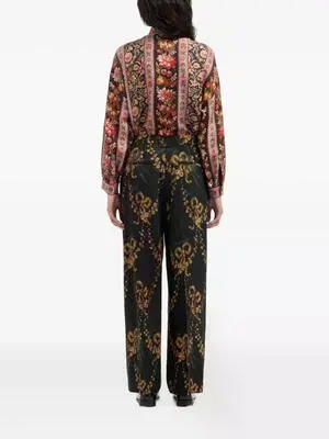 PIERRE-LOUIS MASCIA Beatex Floral-print High-waisted Trousers