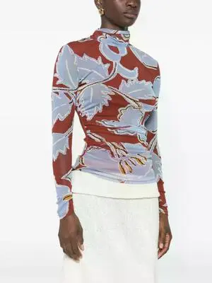 Diane Von Furstenberg Logan Floral-print High-neck Top