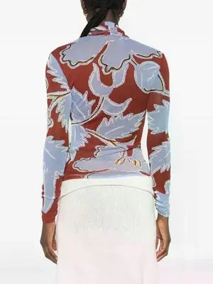 Diane Von Furstenberg Logan Floral-print High-neck Top