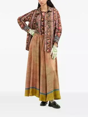 PIERRE-LOUIS MASCIA Floral And Paisley Print Silk Blouse - Brown