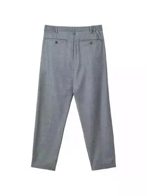 WHITE SAND Luke Pleated Tapered Trousers