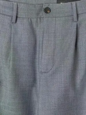 WHITE SAND Luke Pleated Tapered Trousers