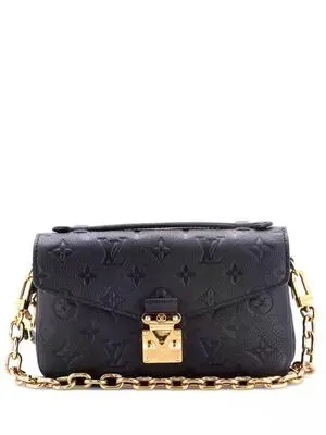 LOUIS VUITTON Monogram Empreinte Leather East West Pochette Metis Crossbody Bag - Black