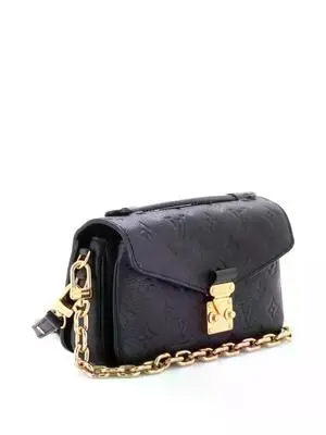 LOUIS VUITTON Monogram Empreinte Leather East West Pochette Metis Crossbody Bag - Black