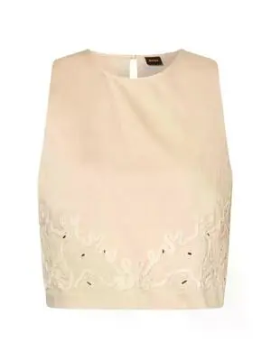 BOSS Embroidered Cropped Top