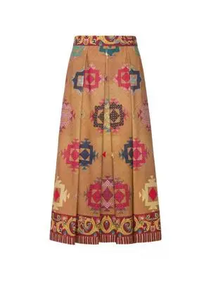 PIERRE-LOUIS MASCIA Geometric-motif Pleated Midi Skirt