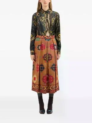 PIERRE-LOUIS MASCIA Geometric-motif Pleated Midi Skirt