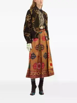 PIERRE-LOUIS MASCIA Geometric-motif Pleated Midi Skirt