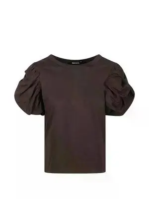 ROTATE BY BIRGER CHRISTENSEN Puff-sleeve T-shirt - Brown
