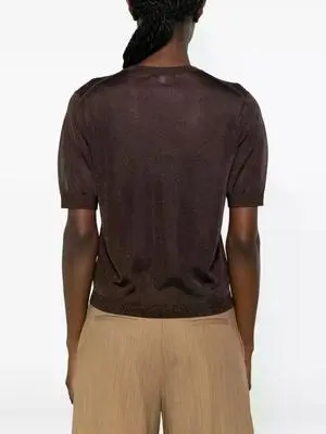Maje Short-sleeve Metallic-effect T-shirt