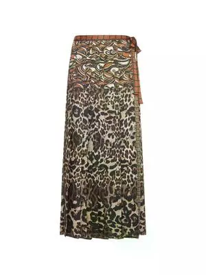 PIERRE-LOUIS MASCIA Doxgr Pleated Maxi Skirt - Brown