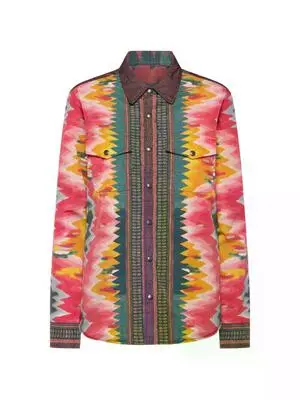 PIERRE-LOUIS MASCIA Zigzag-pattern Long-sleeve Shirt