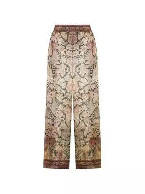 PIERRE-LOUIS MASCIA Aloe Tapestry-print Palazzo Pants - Neutrals
