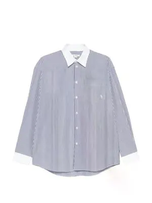 SPORTY & RICH Striped Cotton Shirt - Blue