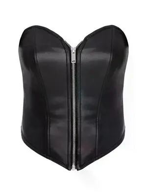 HAMZA Maris Zip-up Corset Top