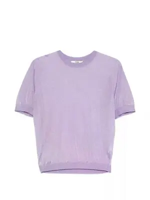 Maje Short-sleeve Metallic-thread T-shirt