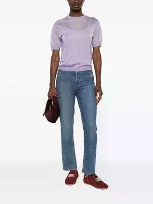 Maje Short-sleeve Metallic-thread T-shirt