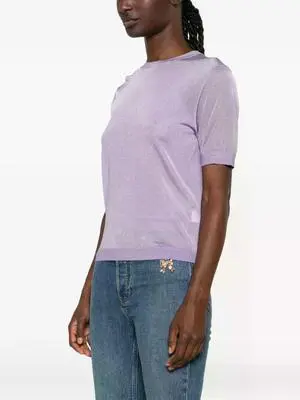 Maje Short-sleeve Metallic-thread T-shirt