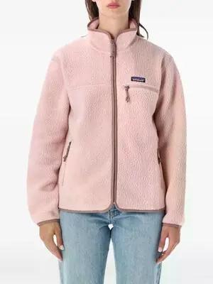 Patagonia Retro Pile Logo-patch Long-sleeve Jacket - Pink