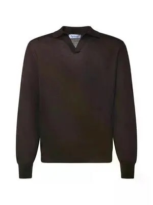GALIANO Wool Fine-knit Top - Brown