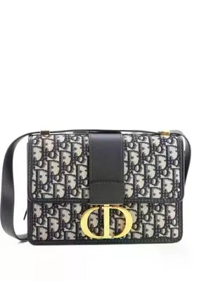 Dior 30 Montaigne Flap Bag Oblique Canvas Crossbody Bag - Blue