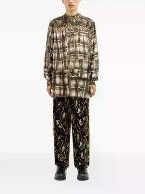 PIERRE-LOUIS MASCIA Aloe Leopard-print Plaid-pattern Shirt
