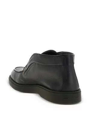 Santoni Hammered Leather Ankle Boots
