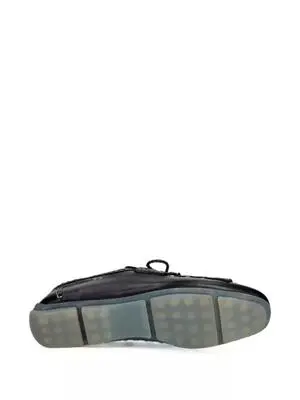 WALES BONNER Studded Fringed Loafers - Black