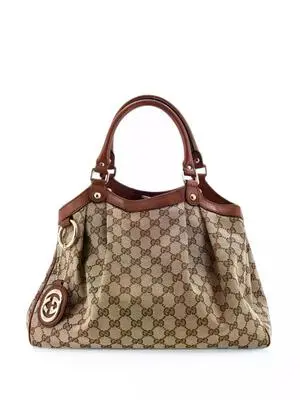 Gucci Sukey Gg Canvas With Leather Medium Tote Bag - Brown