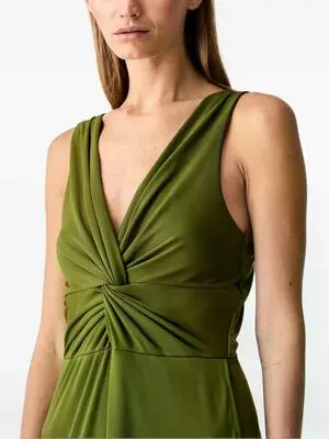 VICOLO Twist-detail V-neck Maxi Dress