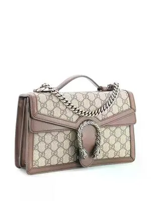 Gucci Dionysus Top Handle Chain Bag Gg Coated Canvas Small Satchel