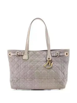 Dior Panarea Cannage Quilt Canvas Small Tote Bag - Grey