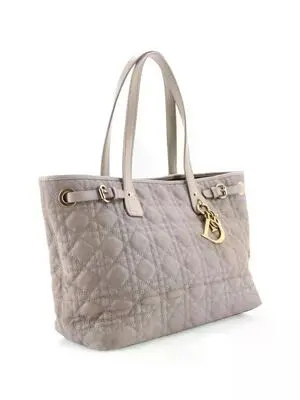 Dior Panarea Cannage Quilt Canvas Small Tote Bag