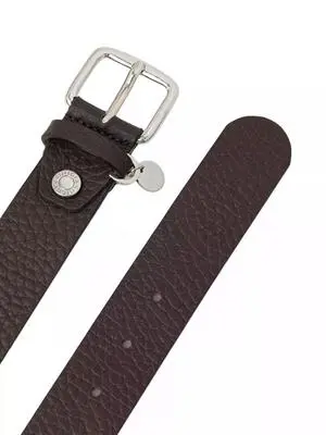 GIANNI CHIARINI Pebbled-leather Logo-charm Belt