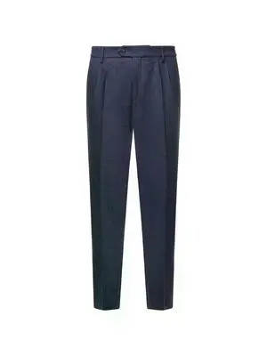 Eleventy Pleated Tapered Trousers - Blue