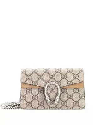 Gucci Dionysus Bag Gg Coated Canvas Super Mini Crossbody Bag - Brown