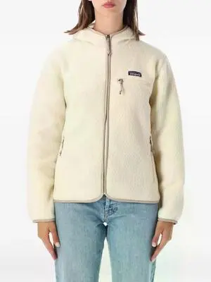 Patagonia Fleece-texture Hooded Jacket - White