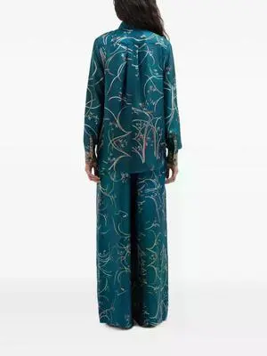 PIERRE-LOUIS MASCIA Aloe Botanical-print Silk Shirt